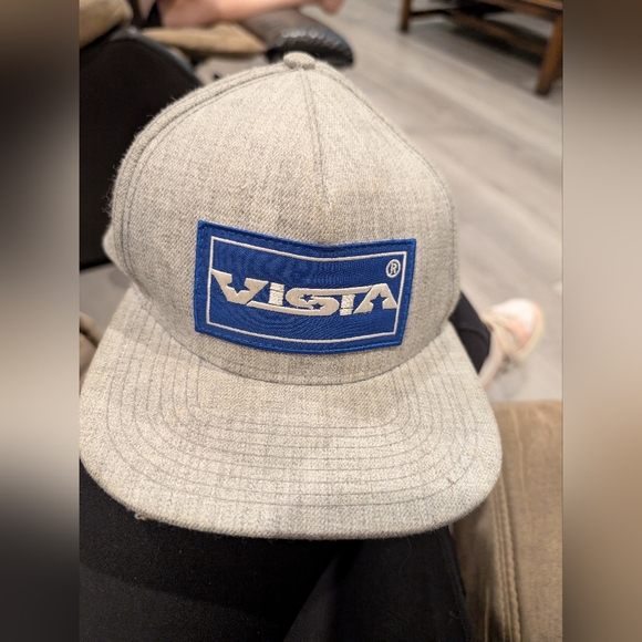 Vista | Accessories | Otto Gray Cap With Blue Logo | Poshmark